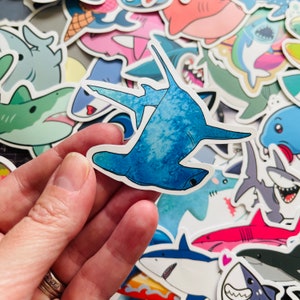 25/50 Vinyl Shark Attack Stickers, Die Cut Decal Set, Waterproof ...