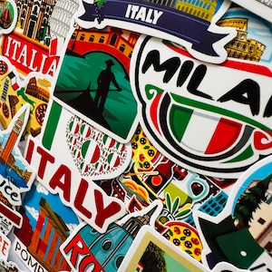 25/50 Vinyl Italy Stickers, Die Cut Decal Set, Waterproof Reusable ...