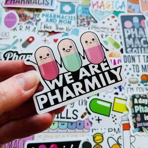 25/50 Vinyl Pharmacist Stickers, Die Cut Decal Set, Waterproof Reusable ...