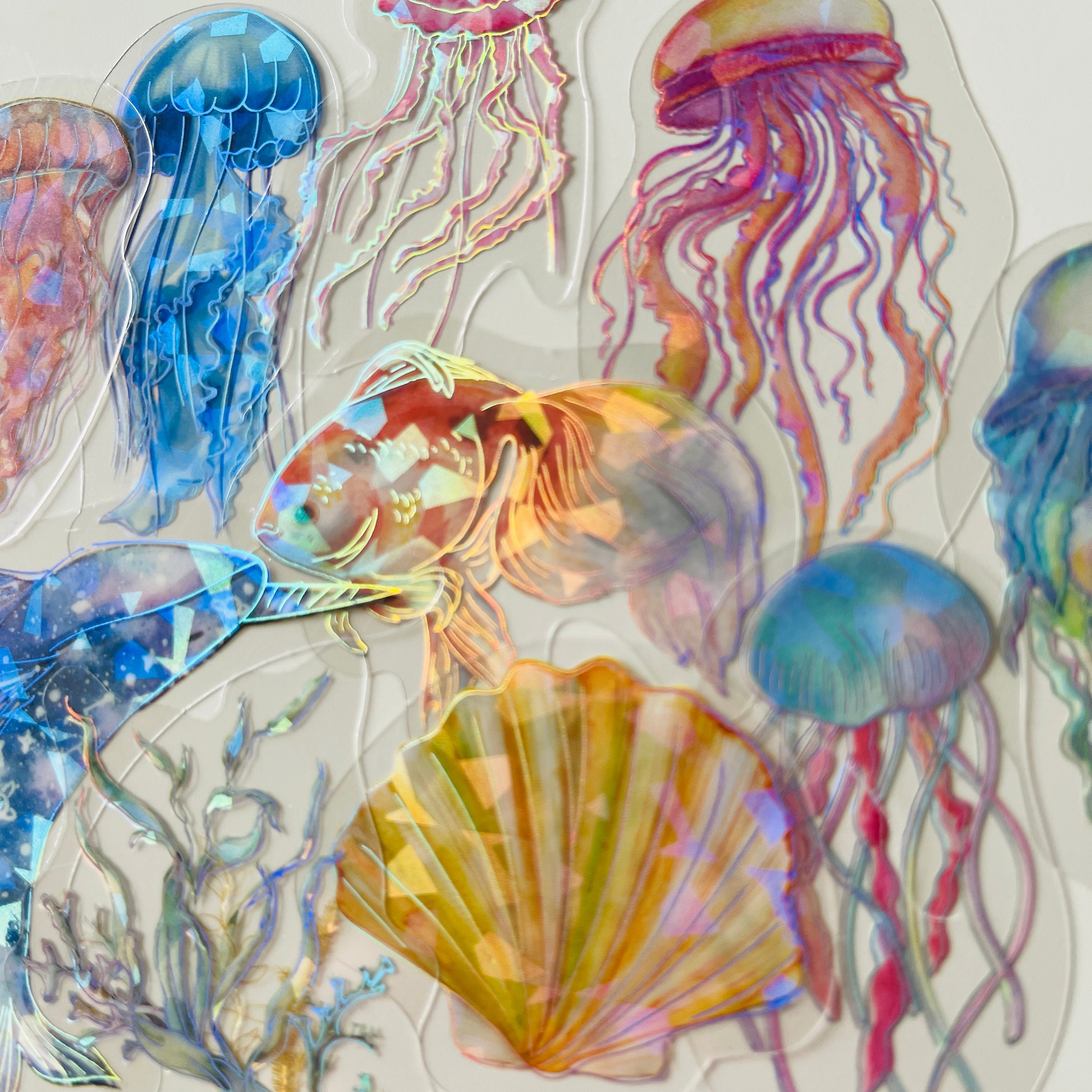 10 Vinyl Shiny Sea Creature Sticker Pack Waterproof Reusable - Etsy