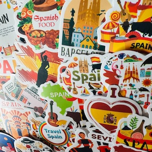 25/50 Vinyl Spain Stickers, Die Cut Decal Set, Waterproof Reusable ...