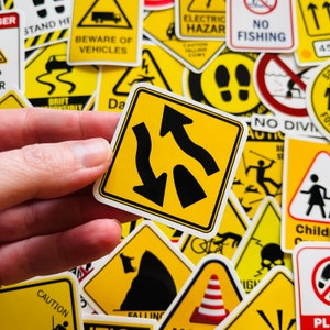 25/50 Vinyl Warning Sign Stickers, Die Cut Decal Set, Waterproof ...