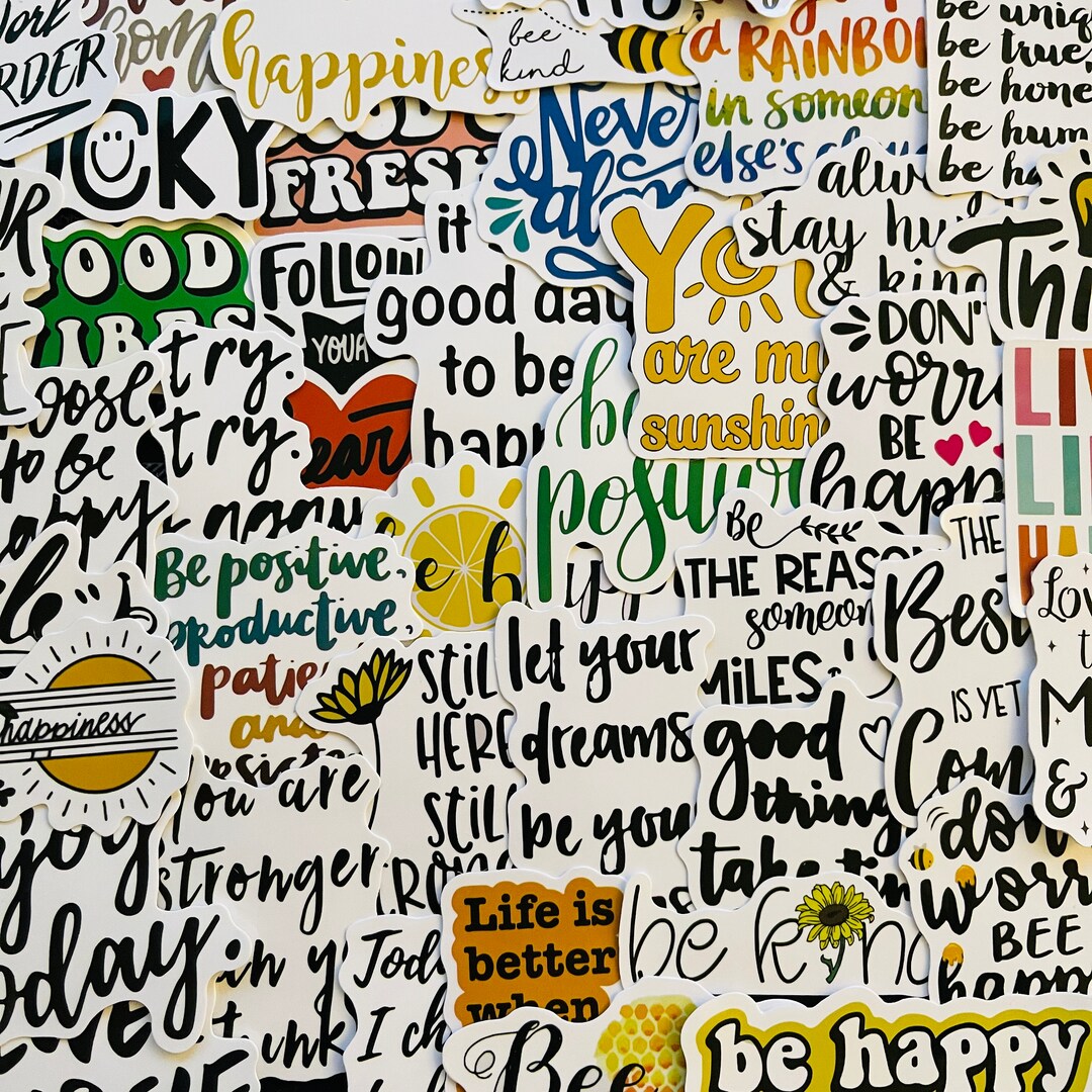 25/50 Vinyl Motivational Stickers, Die Cut Decal Set, Waterproof ...