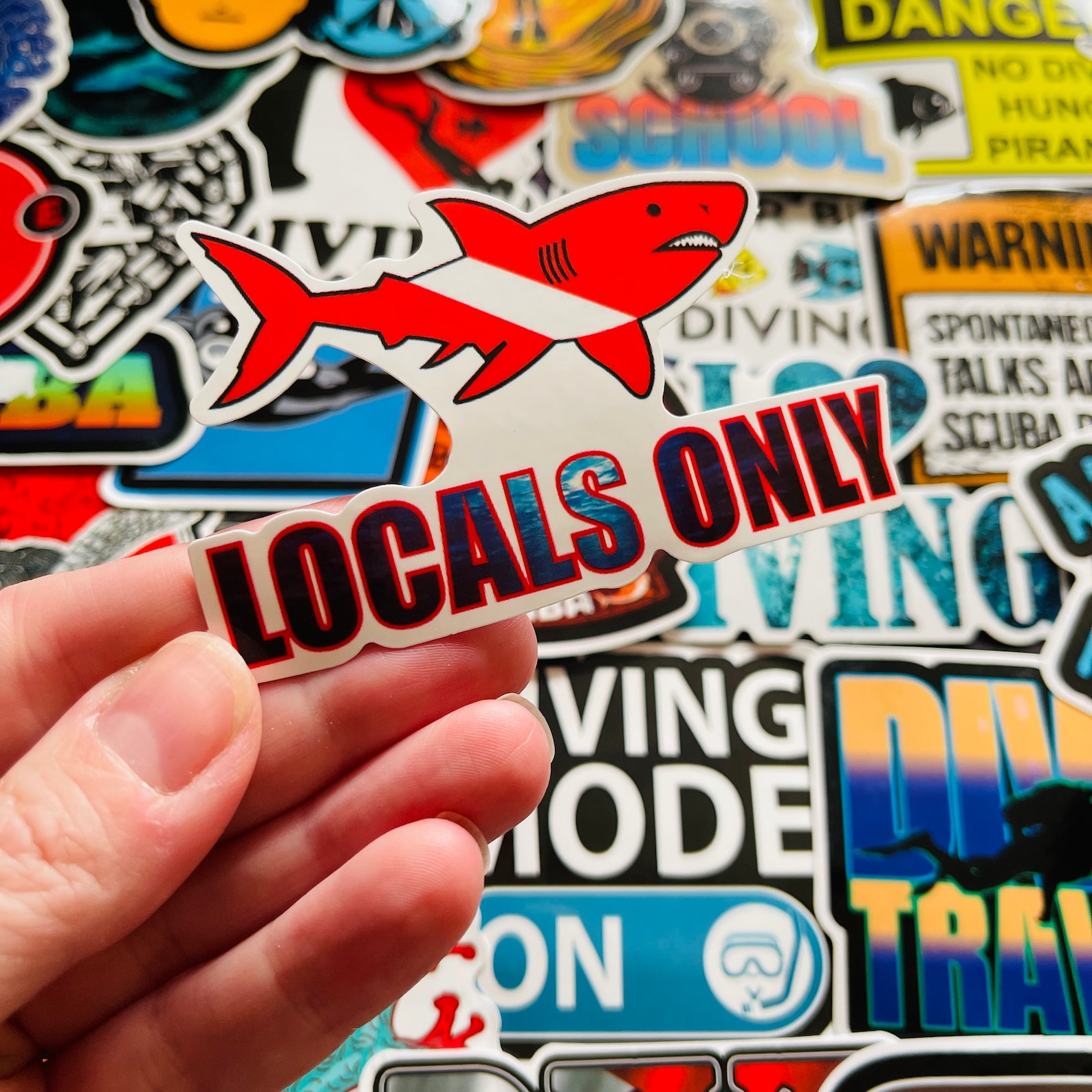 25/50 Vinyl Diving Sticker Pack, Die Cut Decal Set, Waterproof Reusable ...