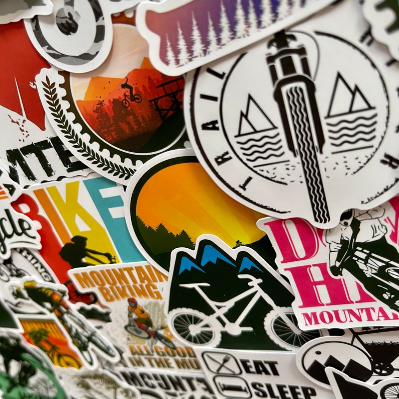 25/50 Vinyl Mountain Bike Stickers Die Cut Decal Set - Etsy UK