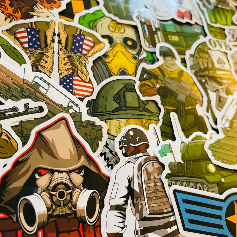 25/50 Vinyl Military Themed Stickers Die Cut Decal Set - Etsy