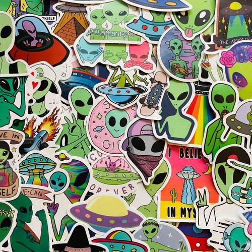 25/50 Vinyl Alien Stickers Die Cut Decal Set Waterproof - Etsy