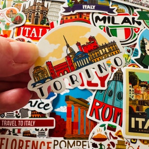 25/50 Vinyl Italy Stickers, Die Cut Decal Set, Waterproof Reusable ...