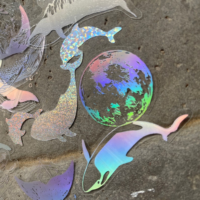 20 Vinyl Holographic Marine Sticker Pack, Waterproof Reusable Set ...