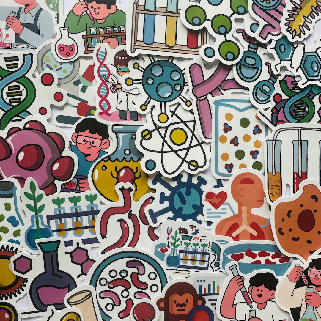 Microbiology Vinyl Sticker Set: Waterproof Science Lab Decals - Etsy