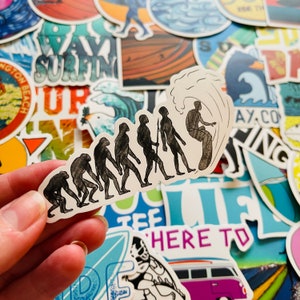 25/50 Vinyl Surf Stickers, Die Cut Decal Set, Waterproof Reusable ...