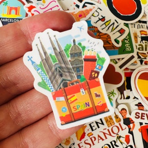 25/50 Vinyl Spain Stickers, Die Cut Decal Set, Waterproof Reusable ...