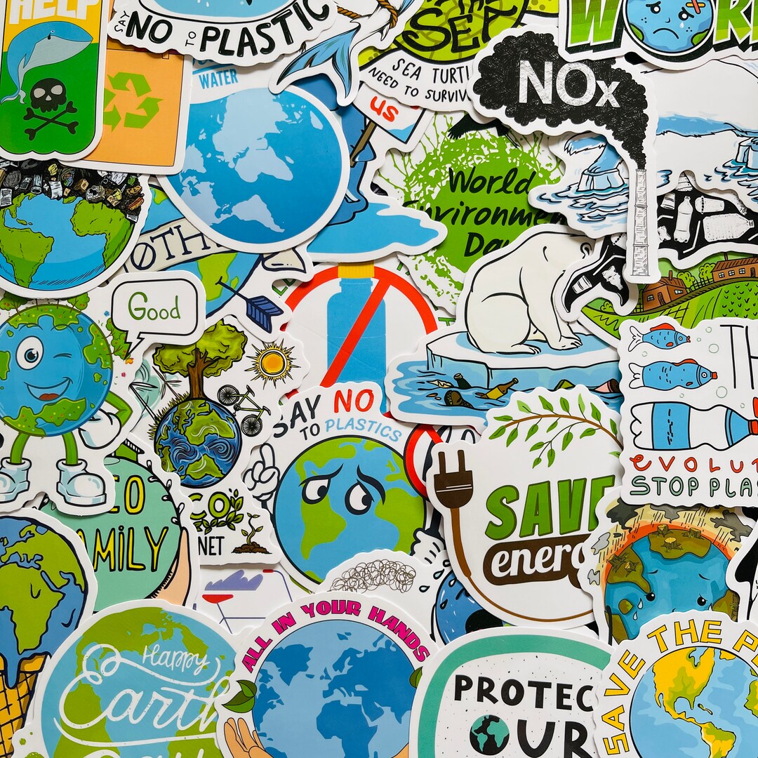 25/50 Vinyl Environment Stickers, Die Cut Decal Set, Waterproof ...