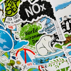 25/50 Vinyl Environment Stickers, Die Cut Decal Set, Waterproof ...