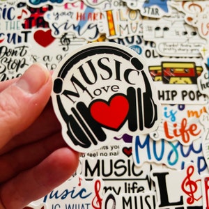 25/50 Vinyl Music Theme Stickers, Die Cut Decal Set, Waterproof ...