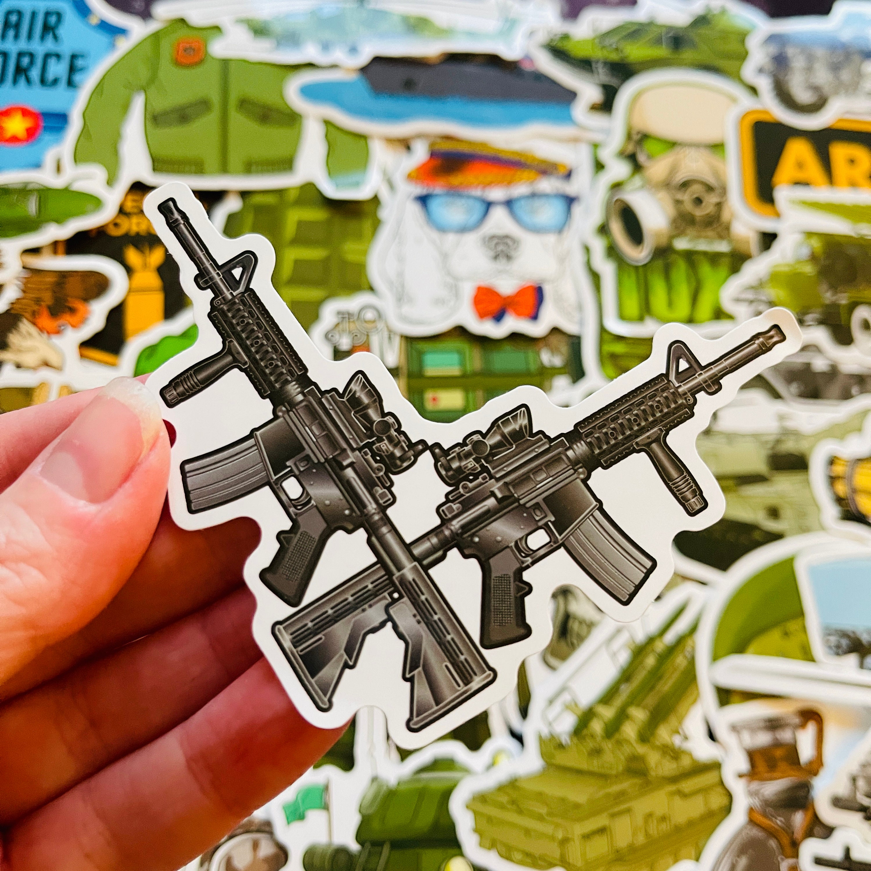 25/50 Vinyl Military Themed Stickers, Die Cut Decal Set, Waterproof ...