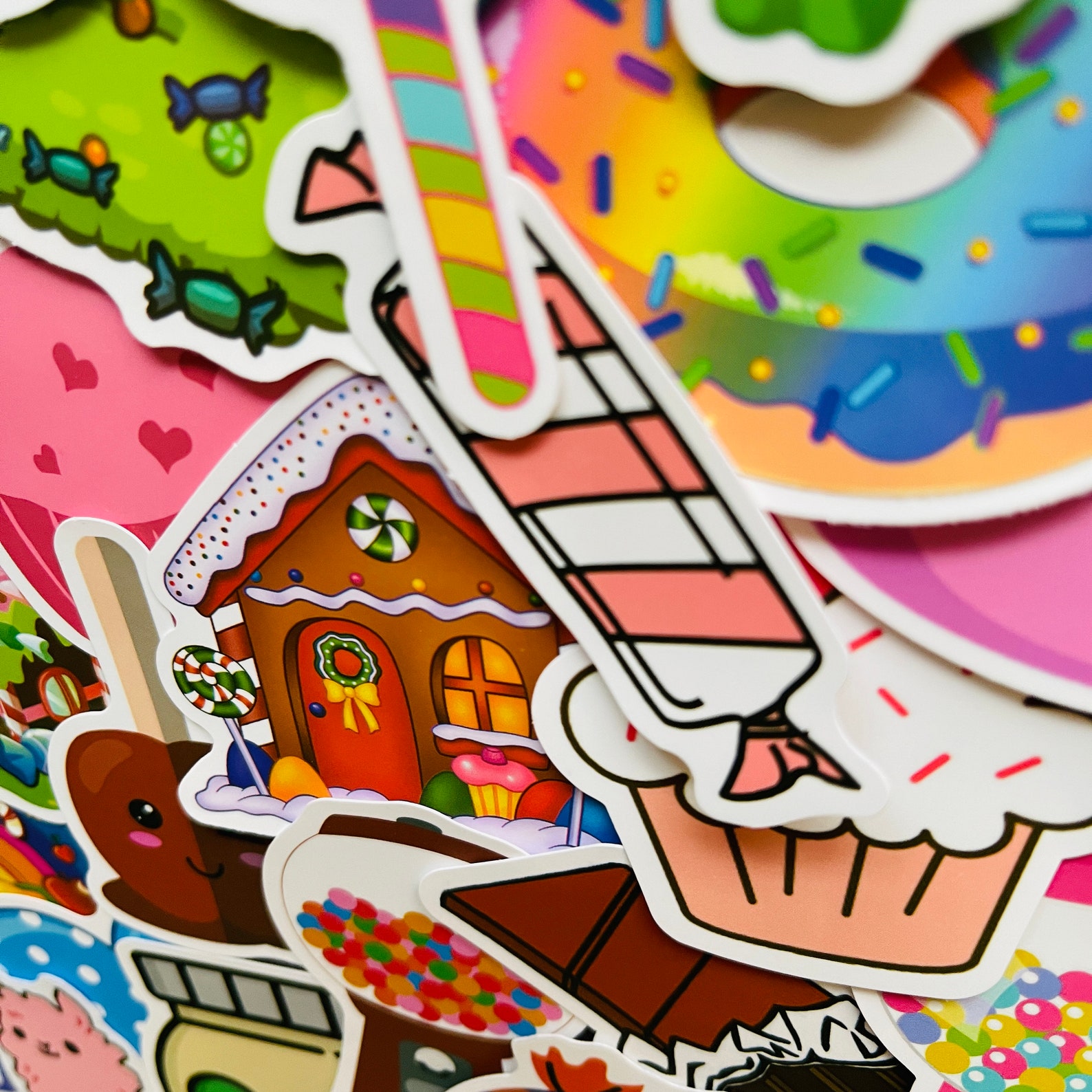 25/50 Vinyl Sweet Treat Stickers, Die Cut Decal Set, Waterproof ...