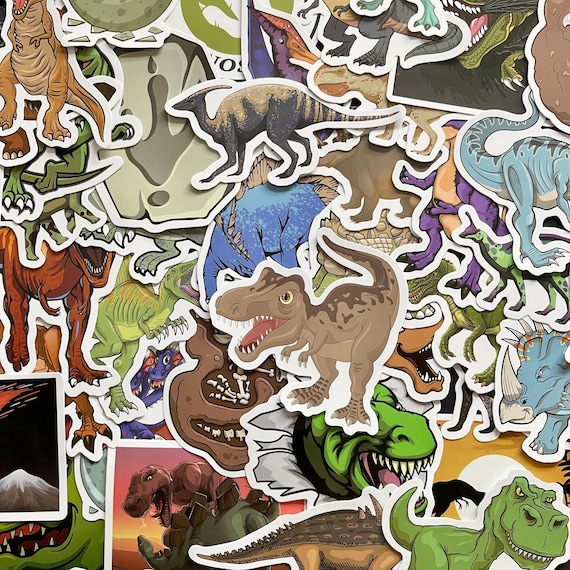 25/50 Vinyl Dinosaur Stickers Die Cut Decal Set Waterproof | Etsy