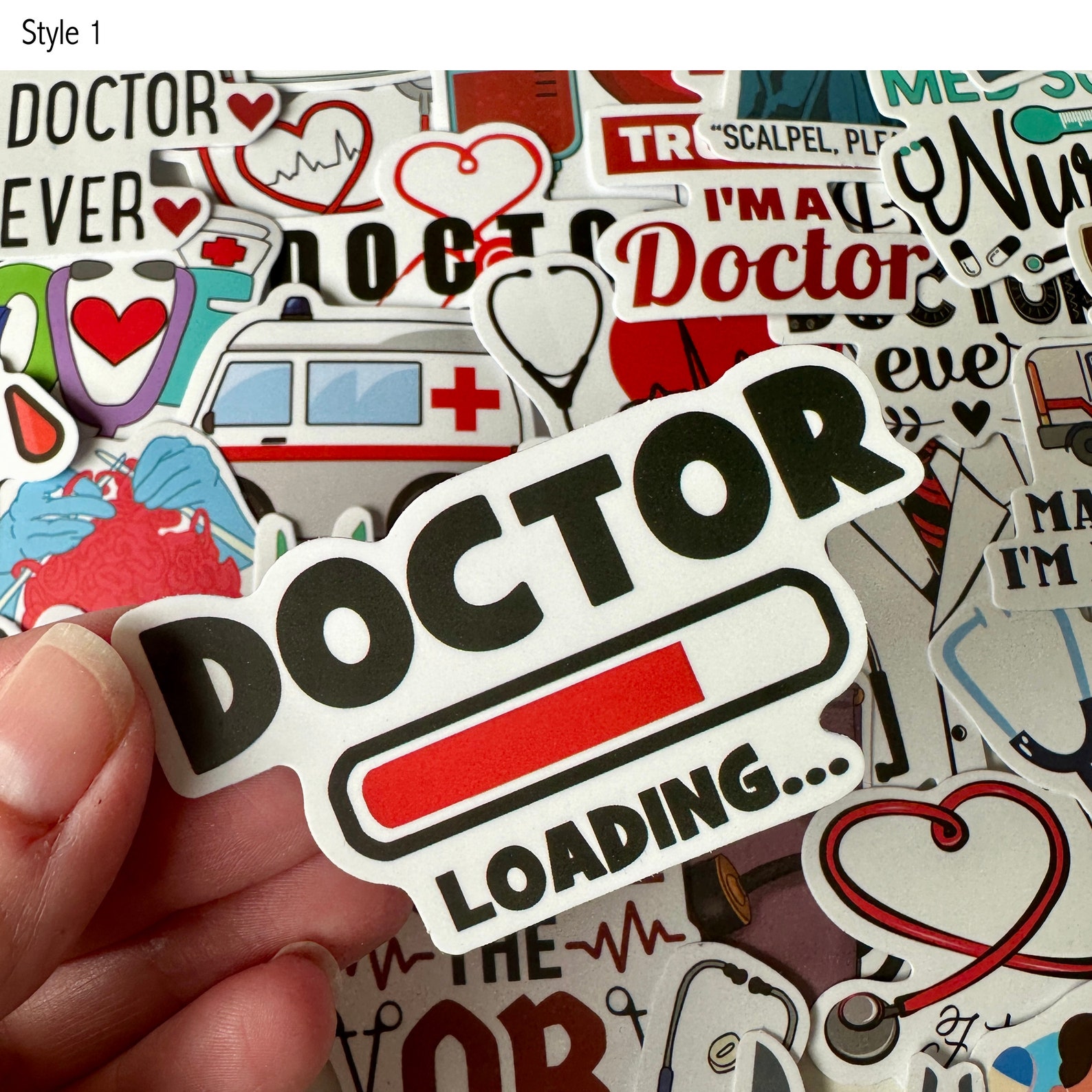 25/50 Vinyl Doctor Stickers, Durable Die Cut Decal Set, Waterproof ...
