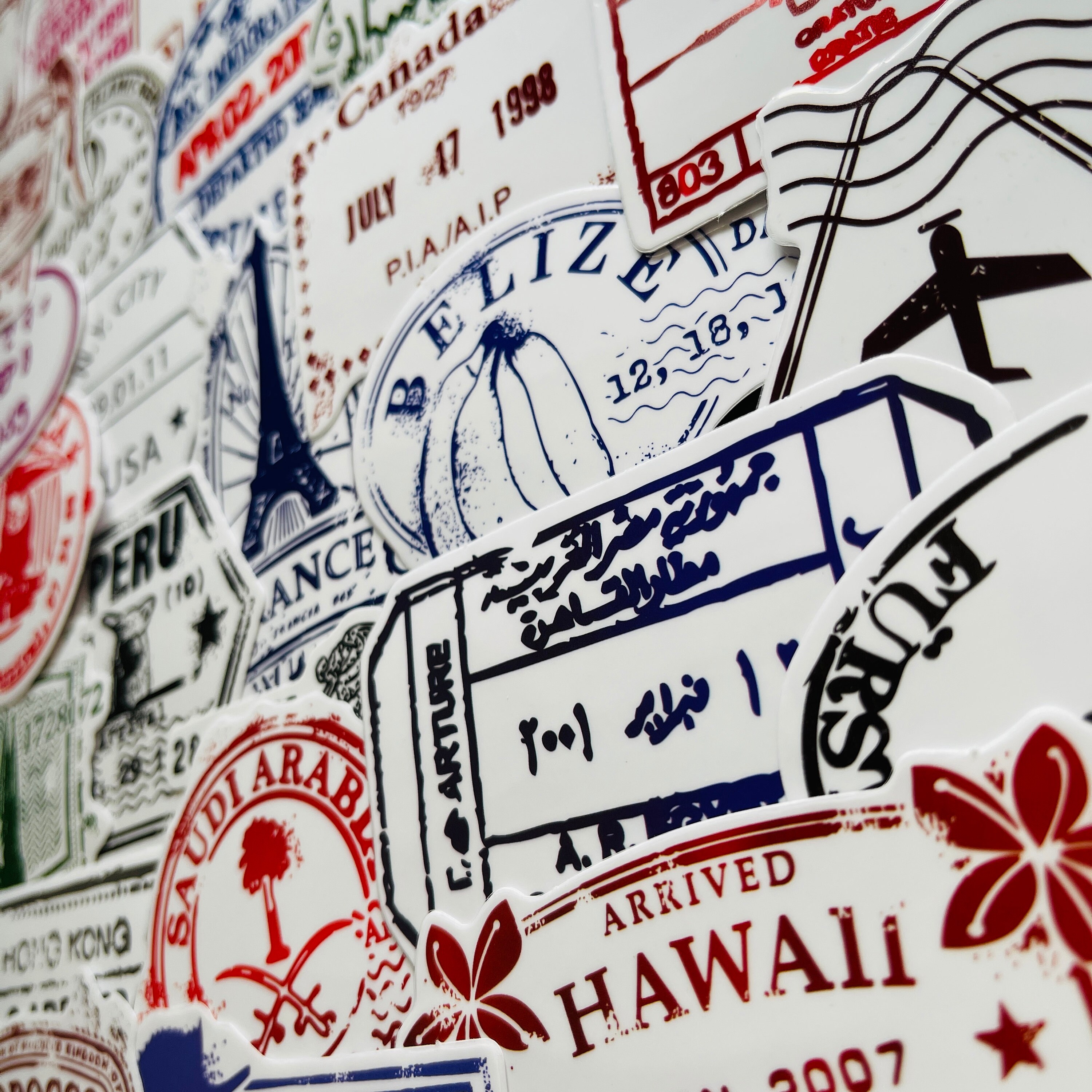 25/50 Vinyl Clear Passport Stamp Stickers Die Cut Decal Set | Etsy