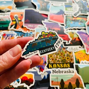 50 Vinyl All US State Stickers, Die Cut Decal Set, Waterproof Reusable ...