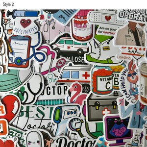 25/50 Vinyl Doctor Stickers, Durable Die Cut Decal Set, Waterproof ...