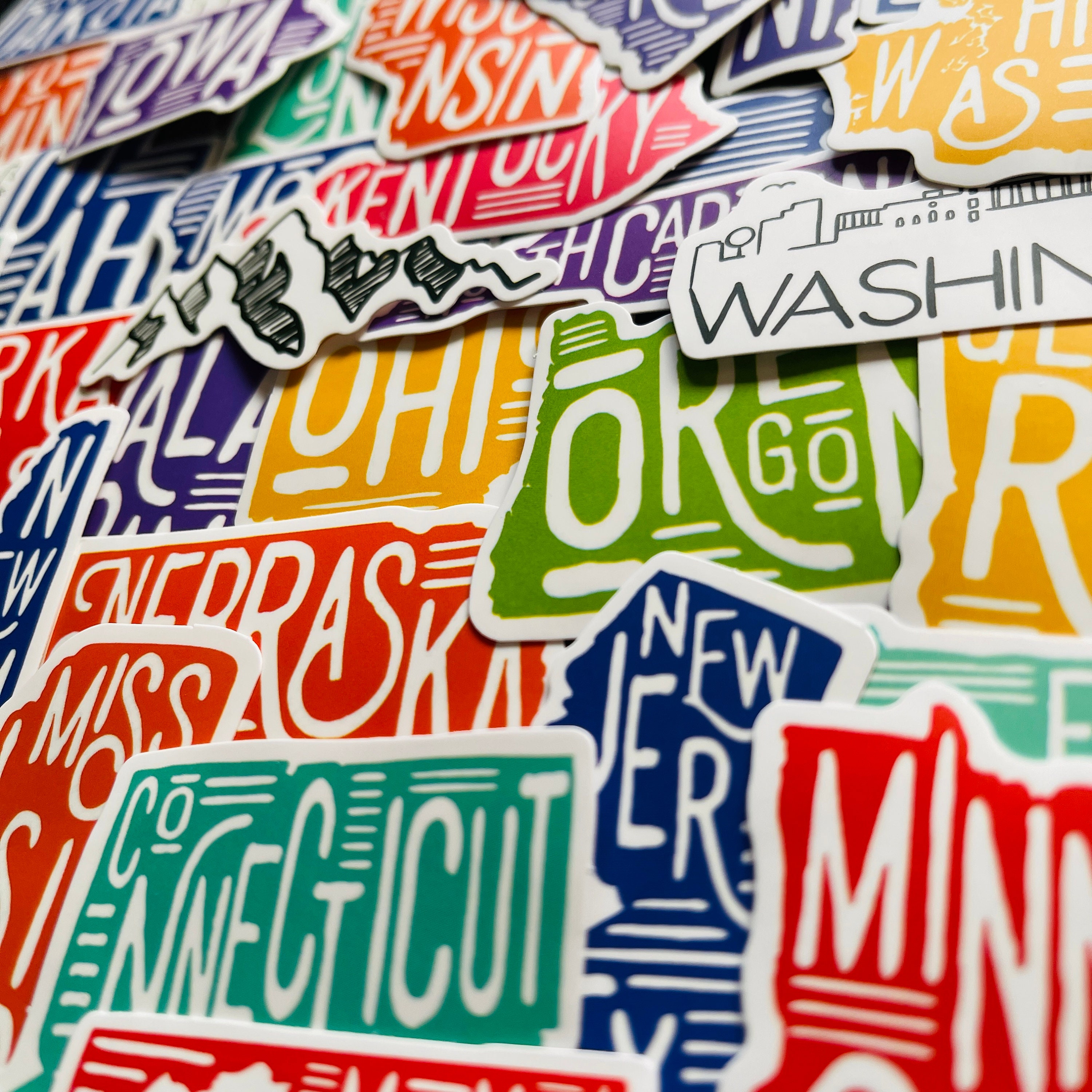 25/50 Vinyl US State Stickers Die Cut Decal Set Waterproof | Etsy