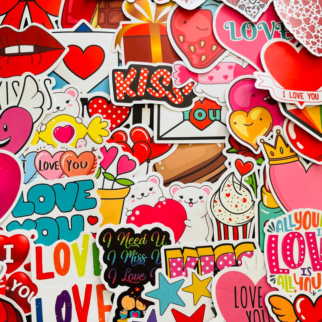 25/50 I Love You Theme Vinyl Stickers, Die Cut Decal Set, Waterproof ...