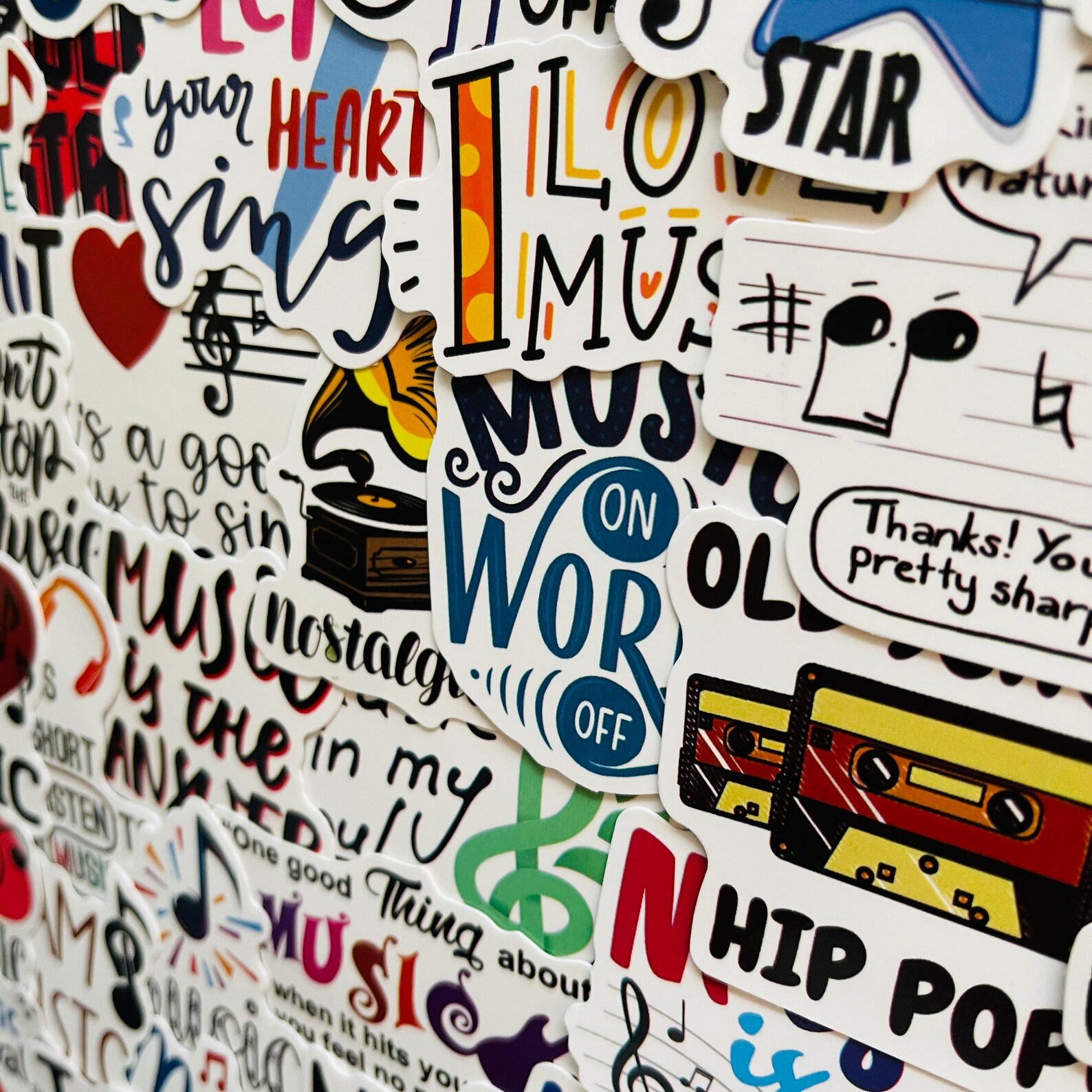 25/50 Vinyl Music Theme Stickers Die Cut Decal Set - Etsy