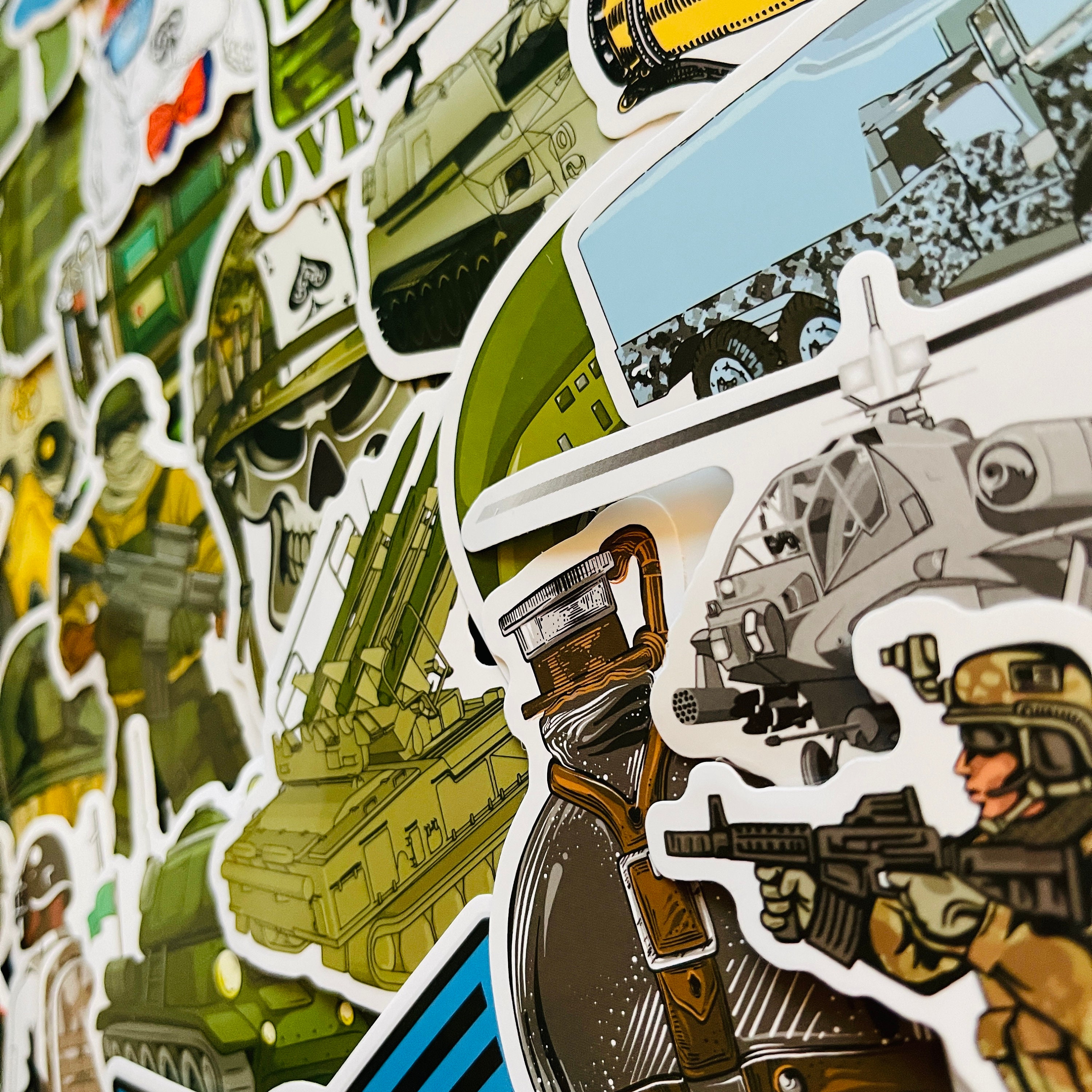 25/50 Vinyl Military Themed Stickers, Die Cut Decal Set, Waterproof ...