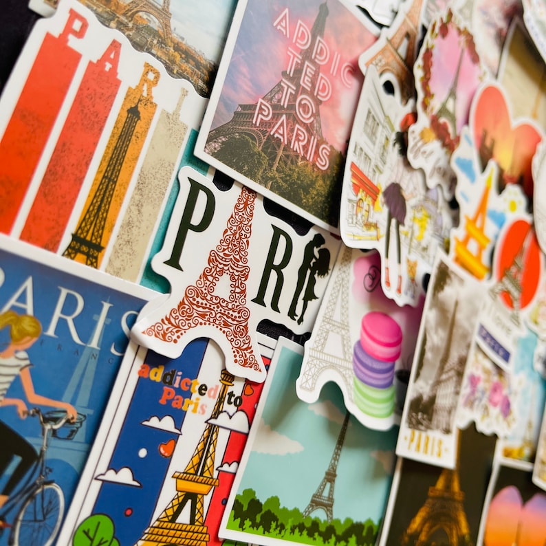 25/50 Vinyl Paris Stickers Die Cut Decal Set Waterproof | Etsy