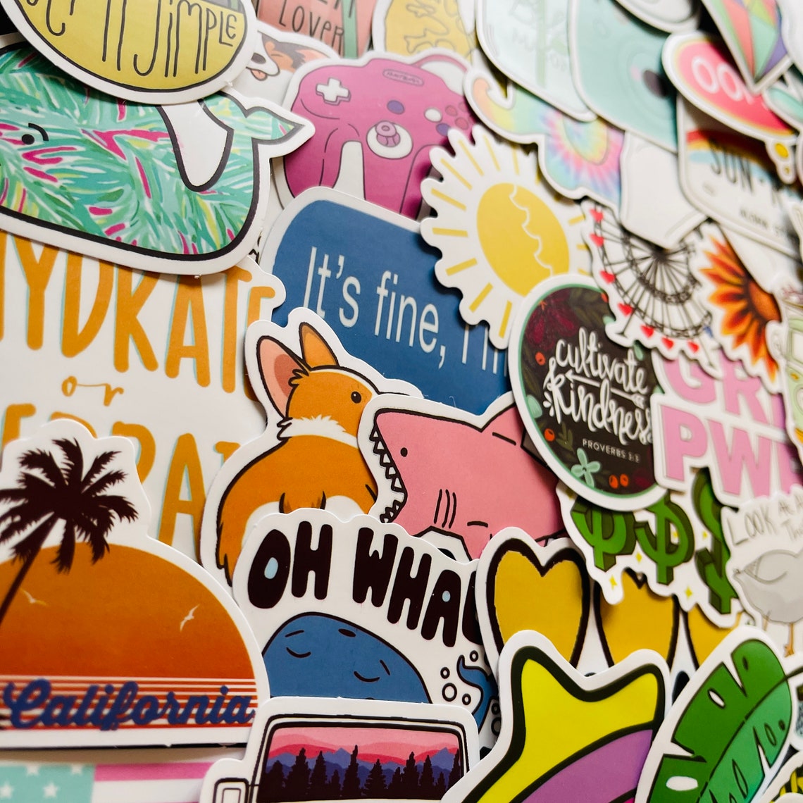 25/50/100 Colourful Vinyl Stickers Die Cut Decal Set - Etsy UK