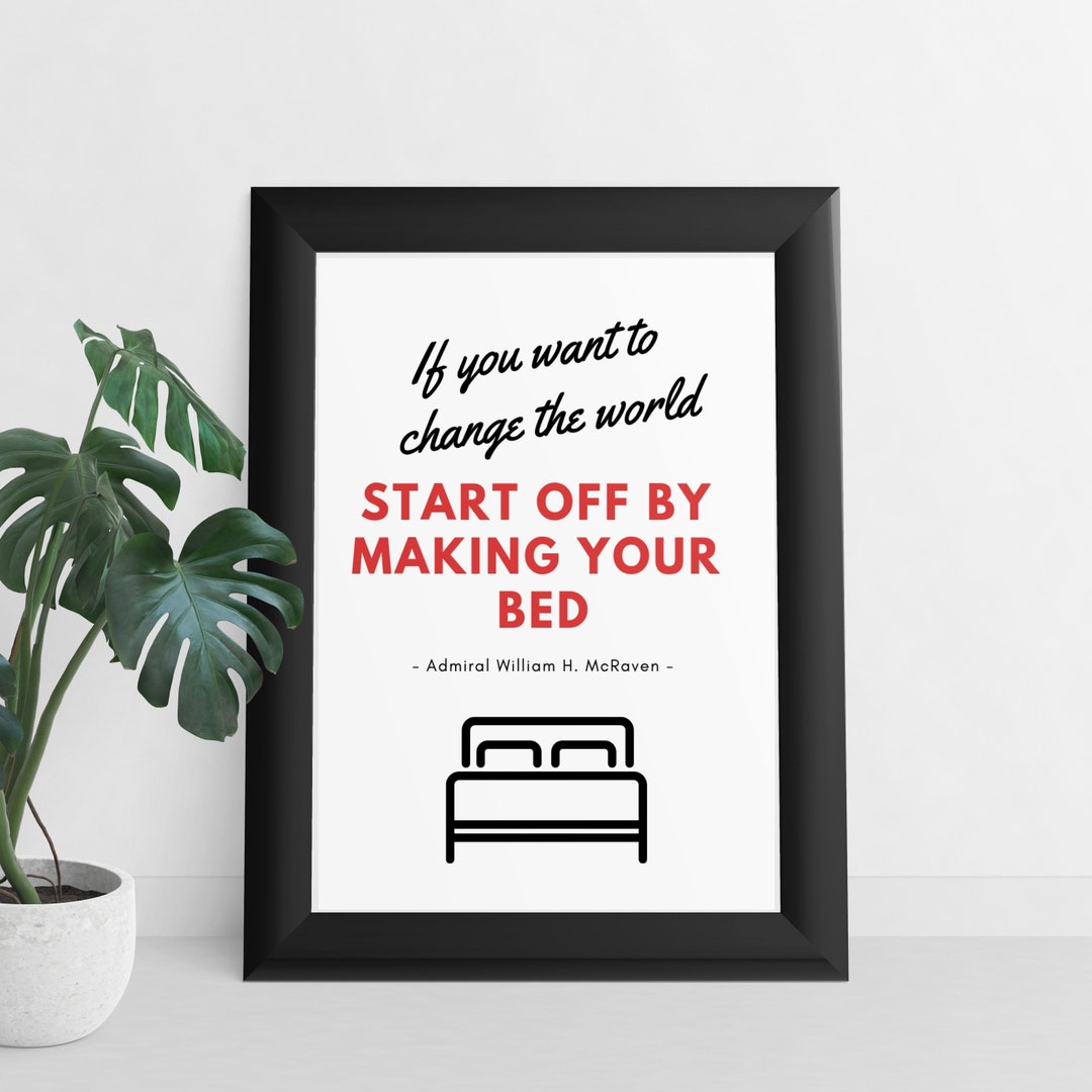 Make Your Bed Digital Printable Art (red) | Inspirational Motivational ...