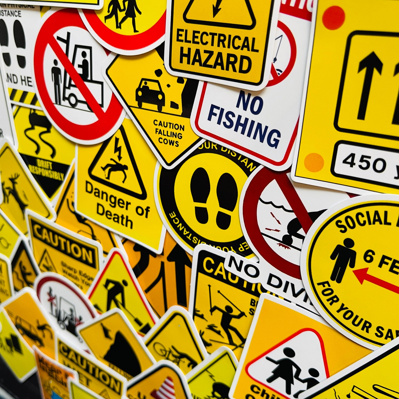 25/50 Vinyl Warning Sign Stickers Die Cut Decal Set - Etsy