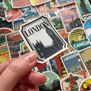 25/50 Vinyl Travel Stickers, Die Cut Decal Set, Waterproof Reusable ...
