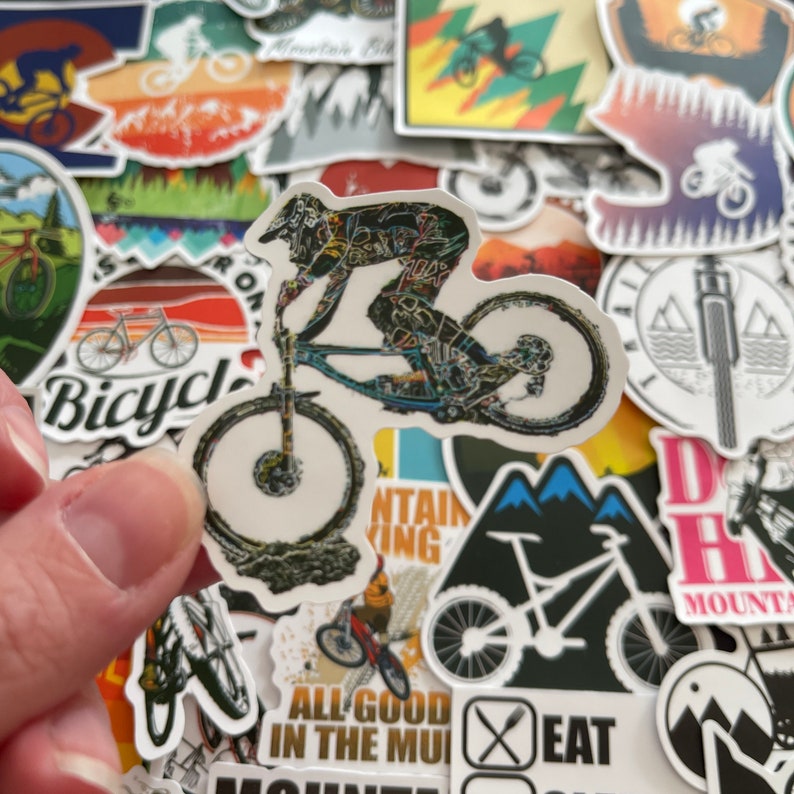 25/50 Vinyl Mountain Bike Stickers, Die Cut Decal Set, Waterproof ...