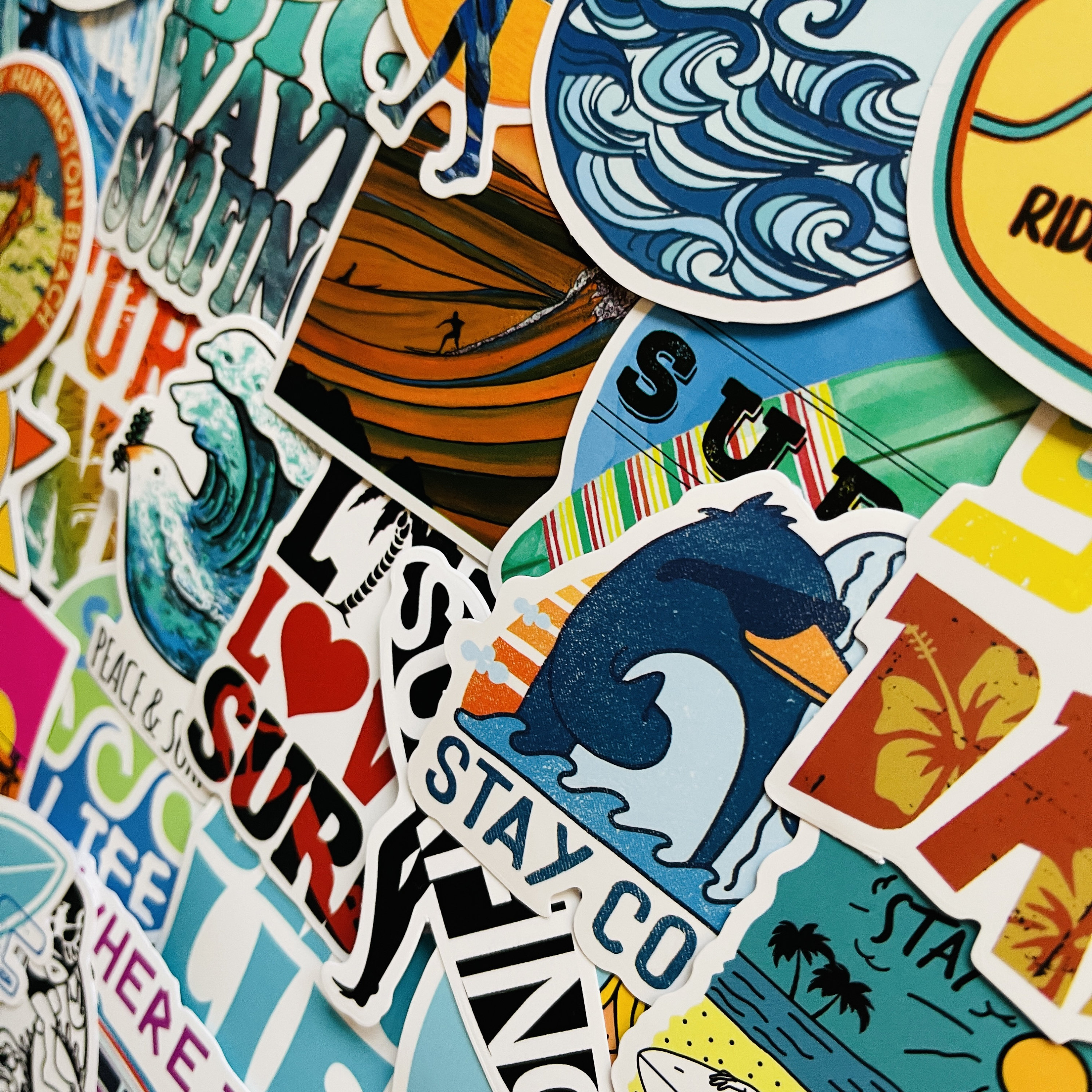 25/50 Vinyl Surf Stickers Die Cut Decal Set Waterproof - Etsy Canada