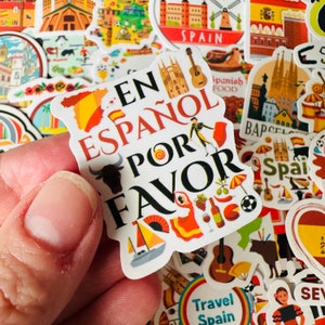 25/50 Vinyl Spain Stickers, Die Cut Decal Set, Waterproof Reusable ...