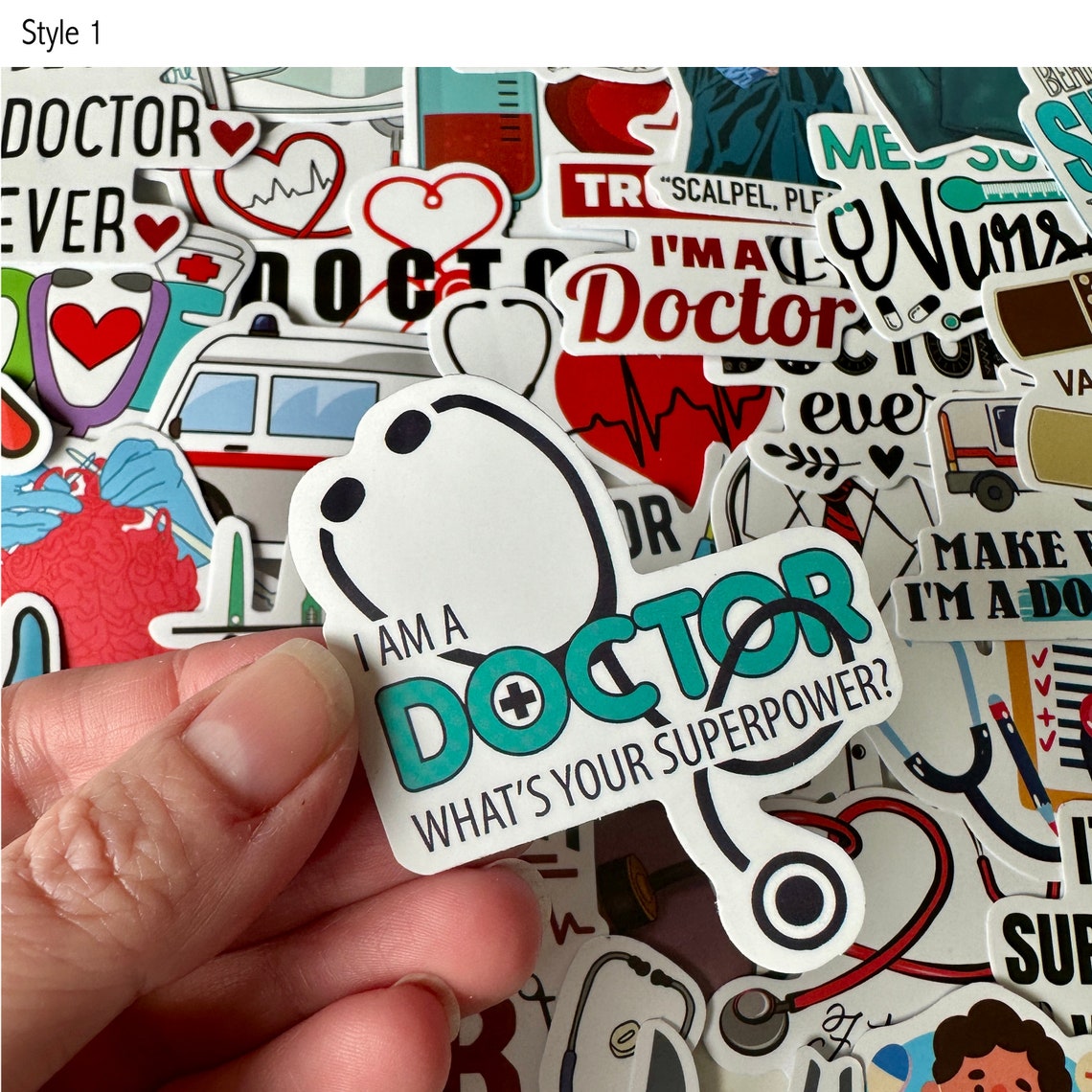 25/50 Vinyl Doctor Stickers, Durable Die Cut Decal Set, Waterproof ...