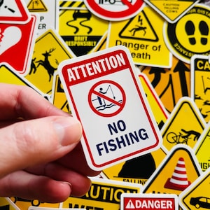 25/50 Vinyl Warning Sign Stickers, Die Cut Decal Set, Waterproof ...