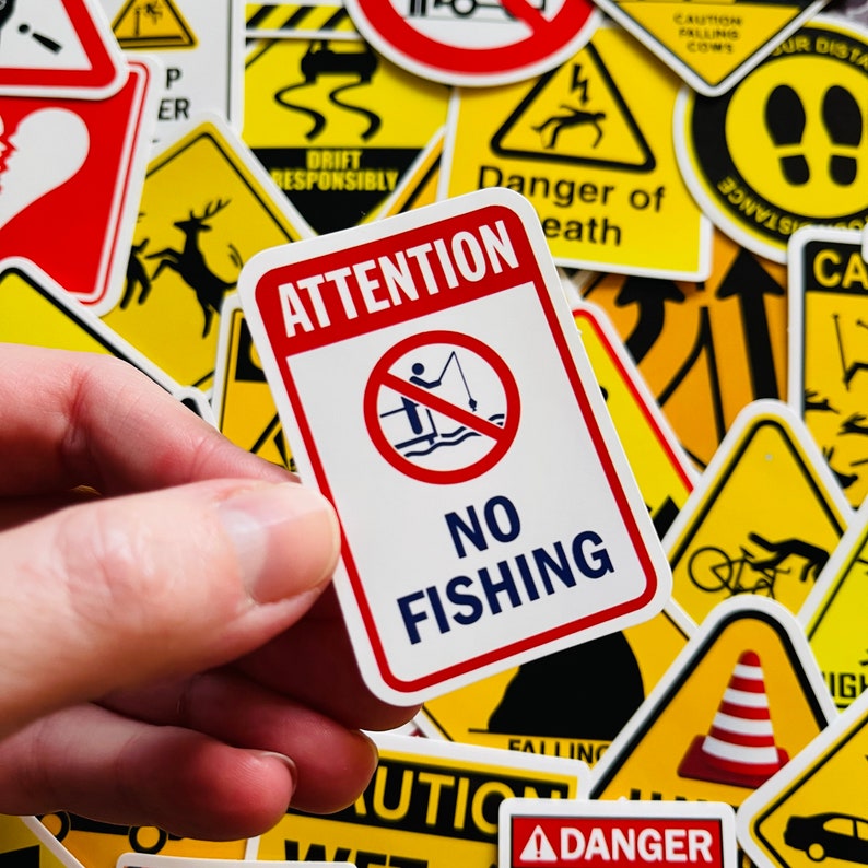 25/50 Vinyl Warning Sign Stickers Die Cut Decal Set - Etsy