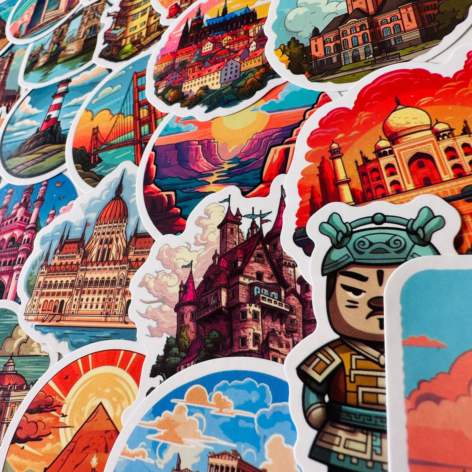 25/50 Vinyl Travel Stickers, Die Cut Decal Set, Waterproof Reusable ...