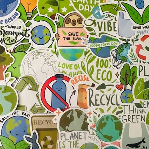 25/50 Vinyl Environment Stickers, Die Cut Decal Set, Waterproof ...