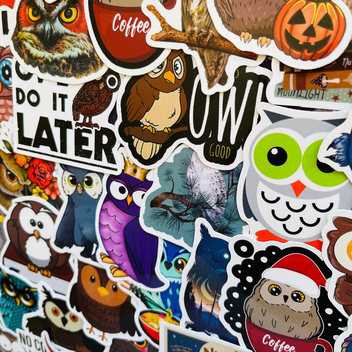 25/50 Vinyl Owl Stickers Die Cut Decal Set Waterproof - Etsy