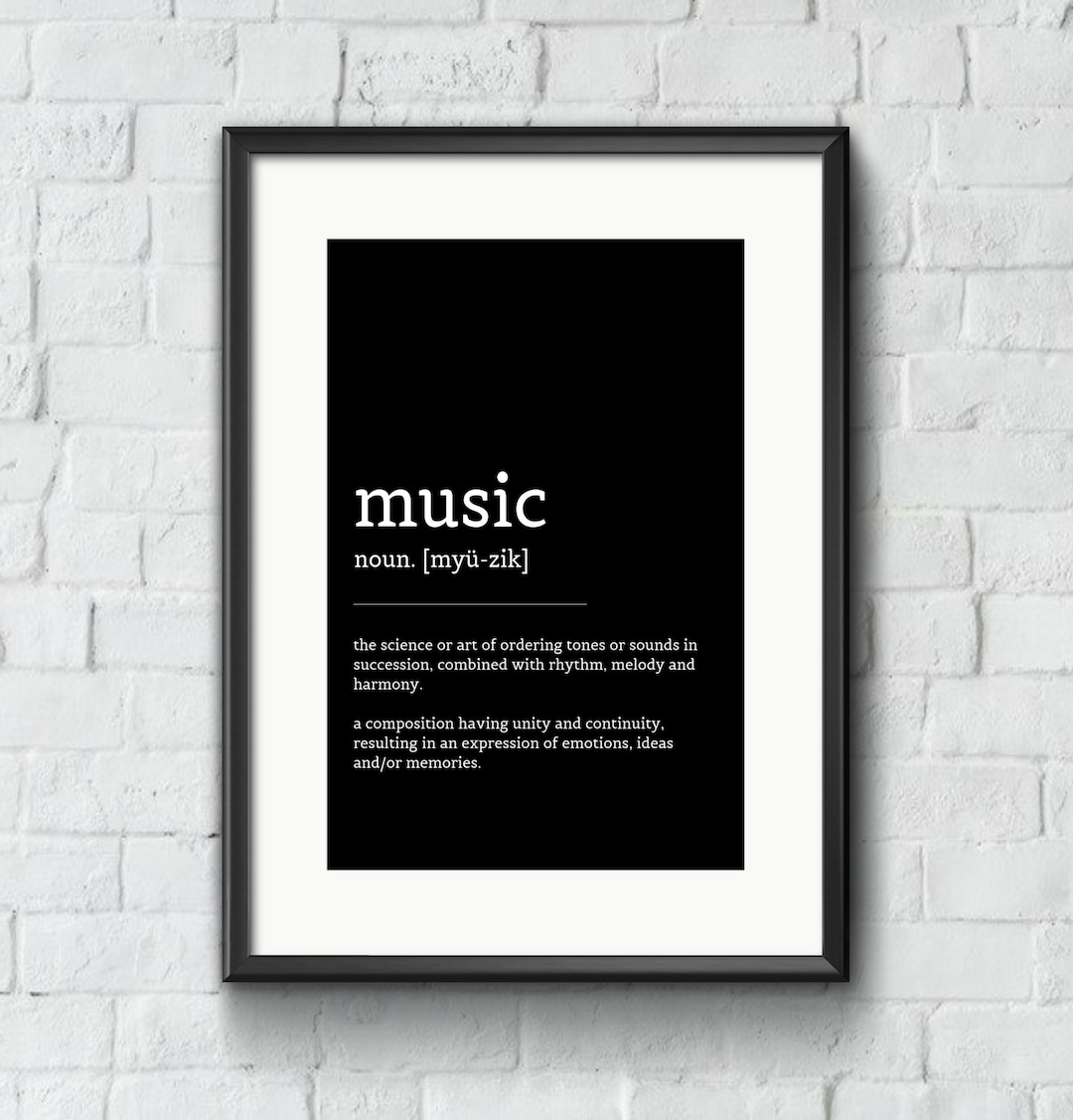 Music Digital Printable Art | Dictionary Definition Inspirational Wall ...