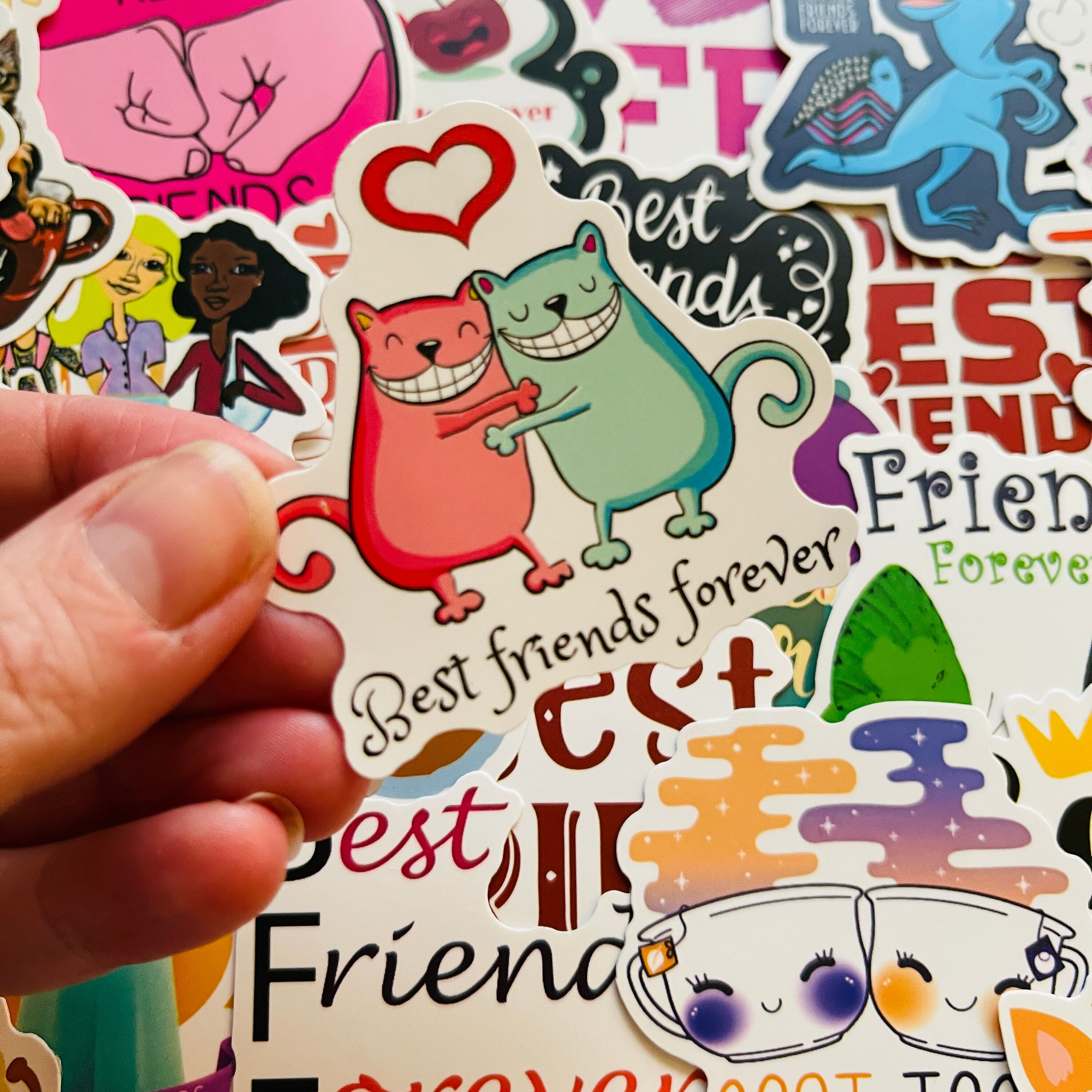 25/50 Vinyl Best Friends Stickers, Die Cut Decal Set, Waterproof ...
