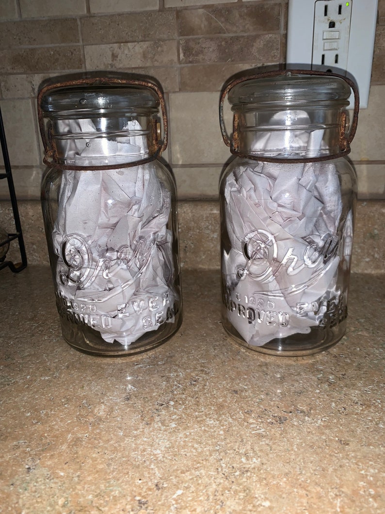 Atique Drey Canning Jars Quart Jars Pat’d 1920 Improved Ever Seal 2 ...