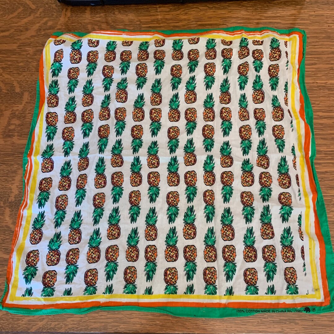 Vintage Original Pineapple Scarf 1970s 100% Cotton RN 13962 - Etsy