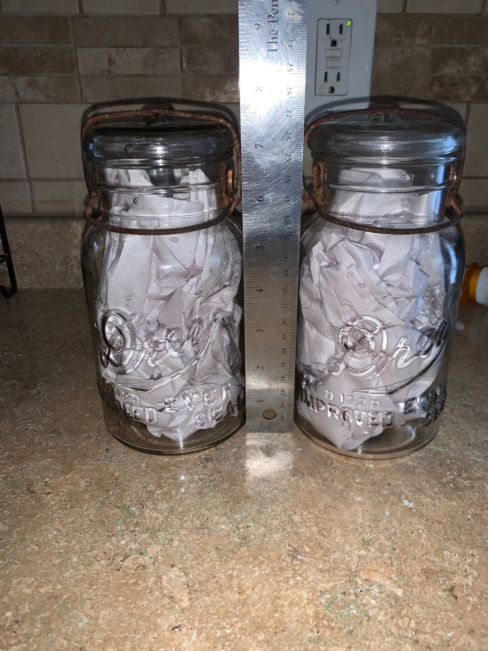 Atique Drey Canning Jars Quart Jars Pat’d 1920 Improved Ever Seal 2 ...