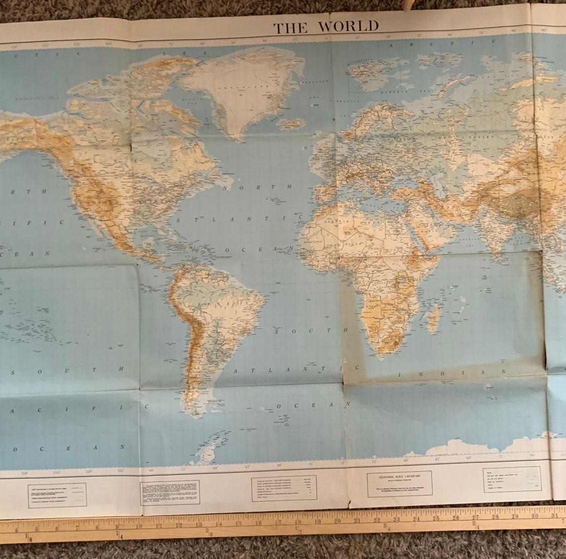 Vintage Original 1937 the World Map Great Shape - Etsy